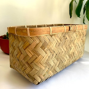 Large Bamboo Planter Box / Indoor & Outdoor Plant Basket/ Rectangle ...