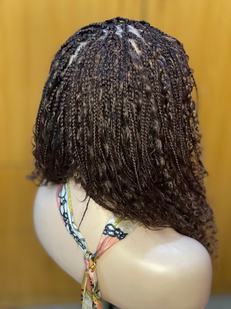 Knotless Goddess Bob Wig Braided Wigboho Braids Bohemian Etsy