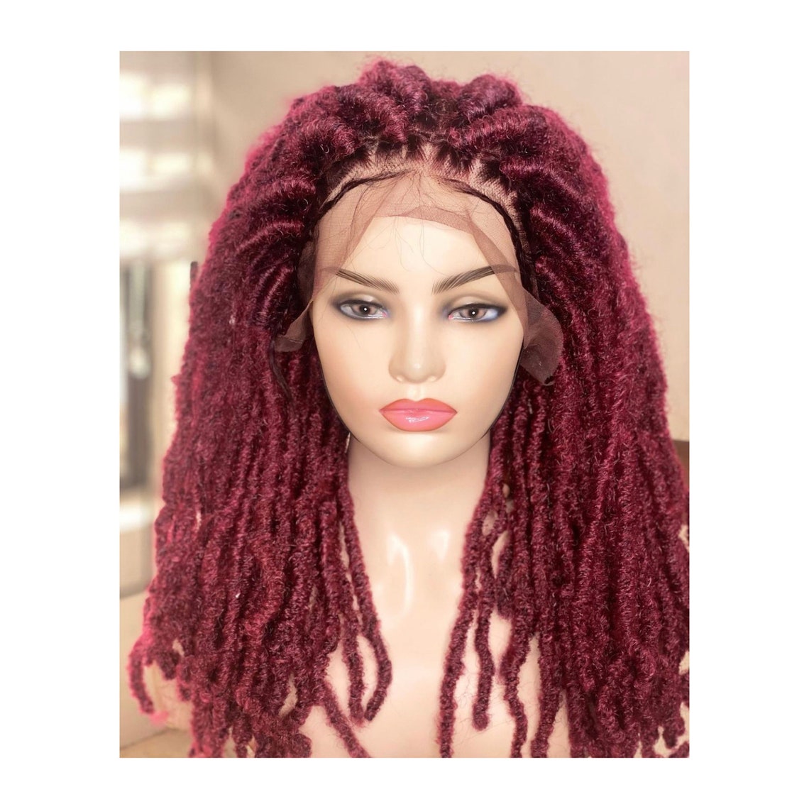 Burgundy Faux Locs | Etsy
