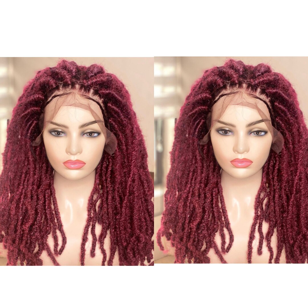 Burgundy Faux Locs - Etsy