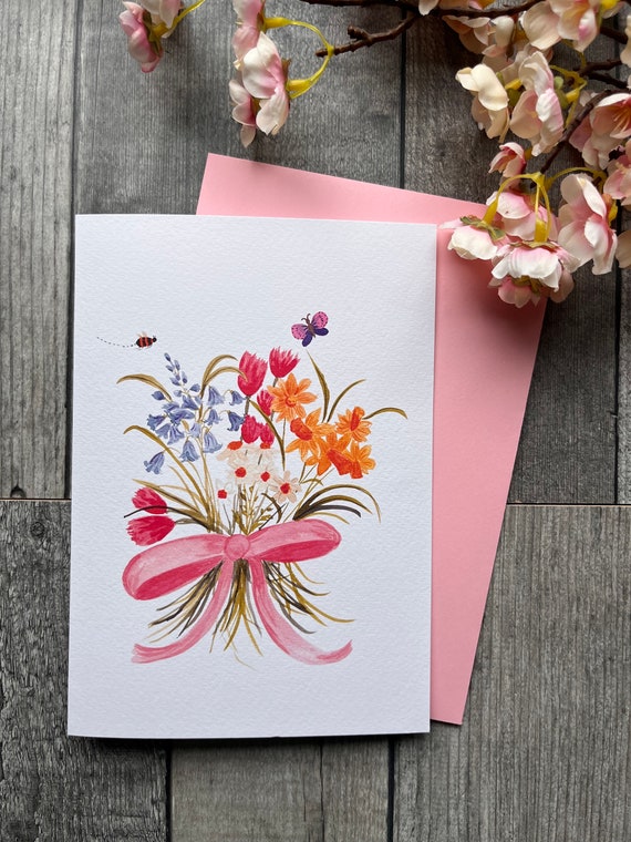 Blank Flower Greeting Card