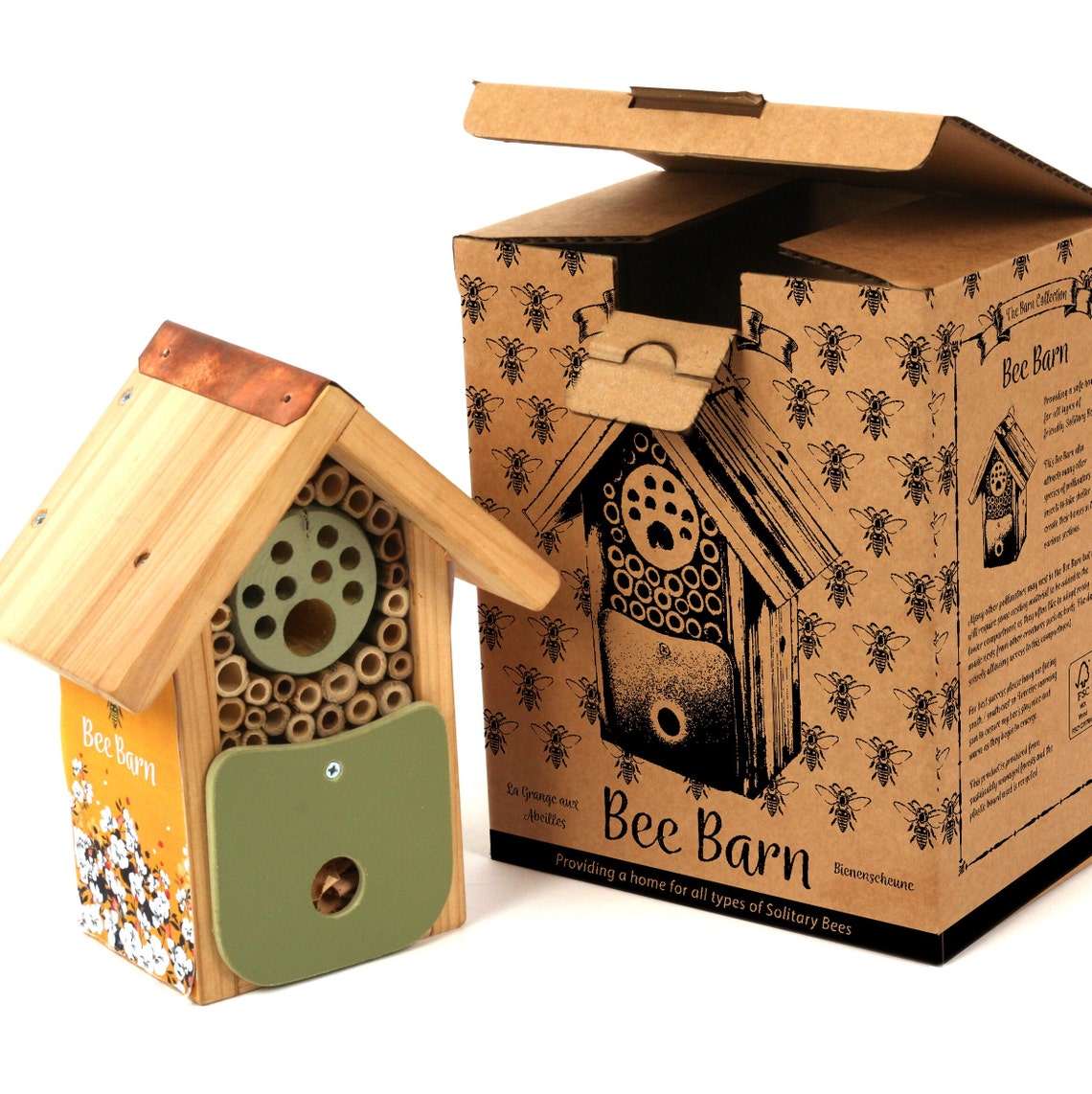 Wooden Bee Barn: FSC Timber, Solitary Bee House - Etsy