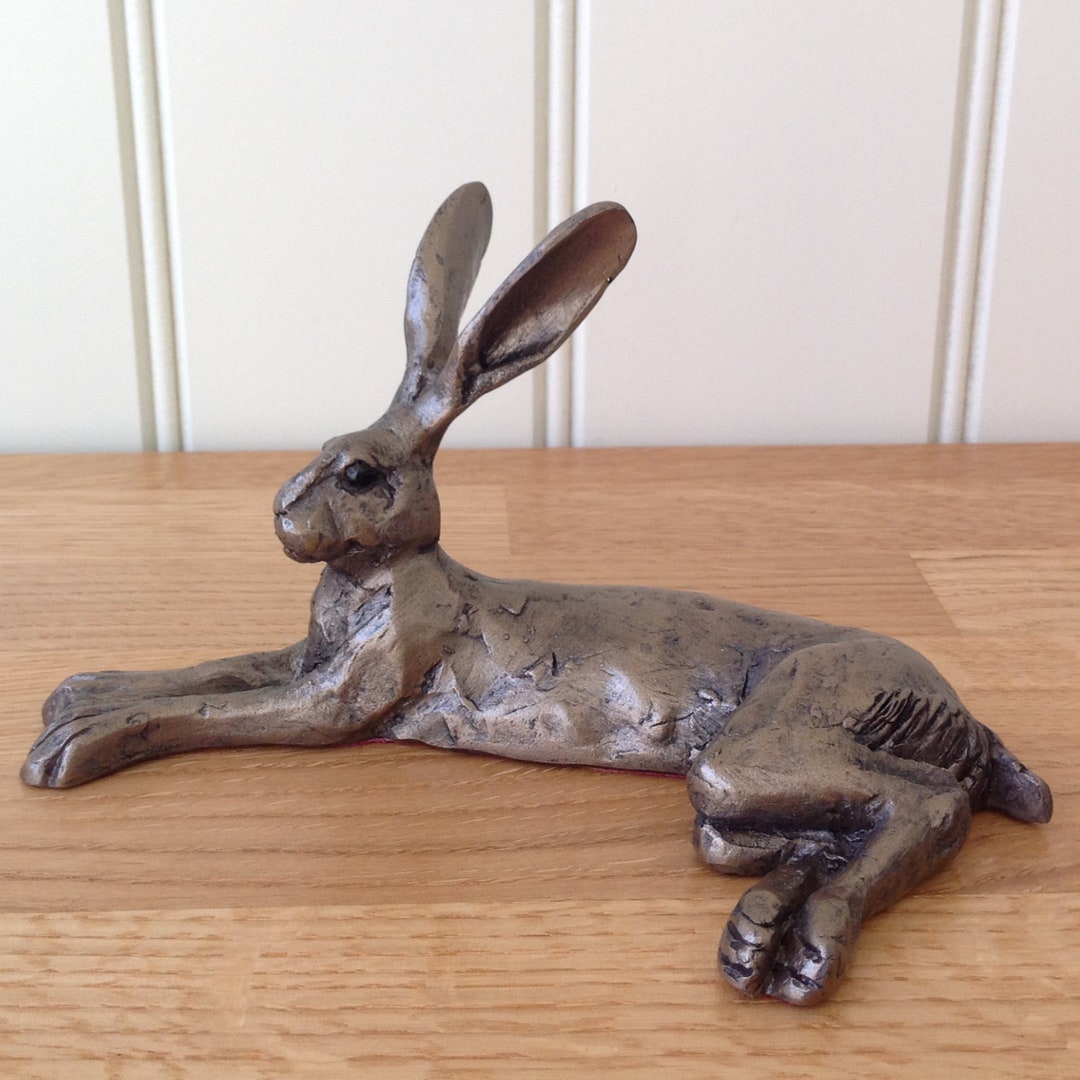 Harvey Hare Lying Bronze Frith Sculpture by Paul Jenkins - Etsy UK