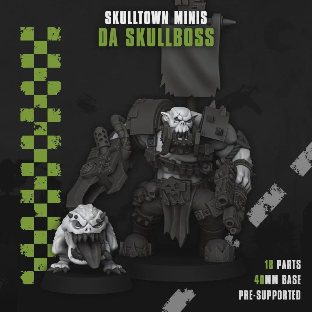 Da Skull Boss| Orc | Skulltown Minis - Etsy