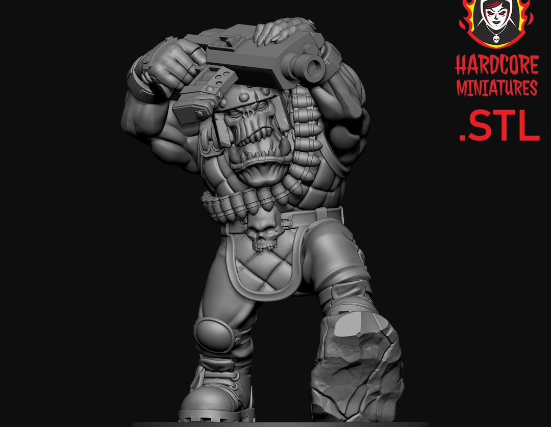 Crazy Shoota Ork Boy | Retro Space Orks | Hardcore Miniatures - Etsy