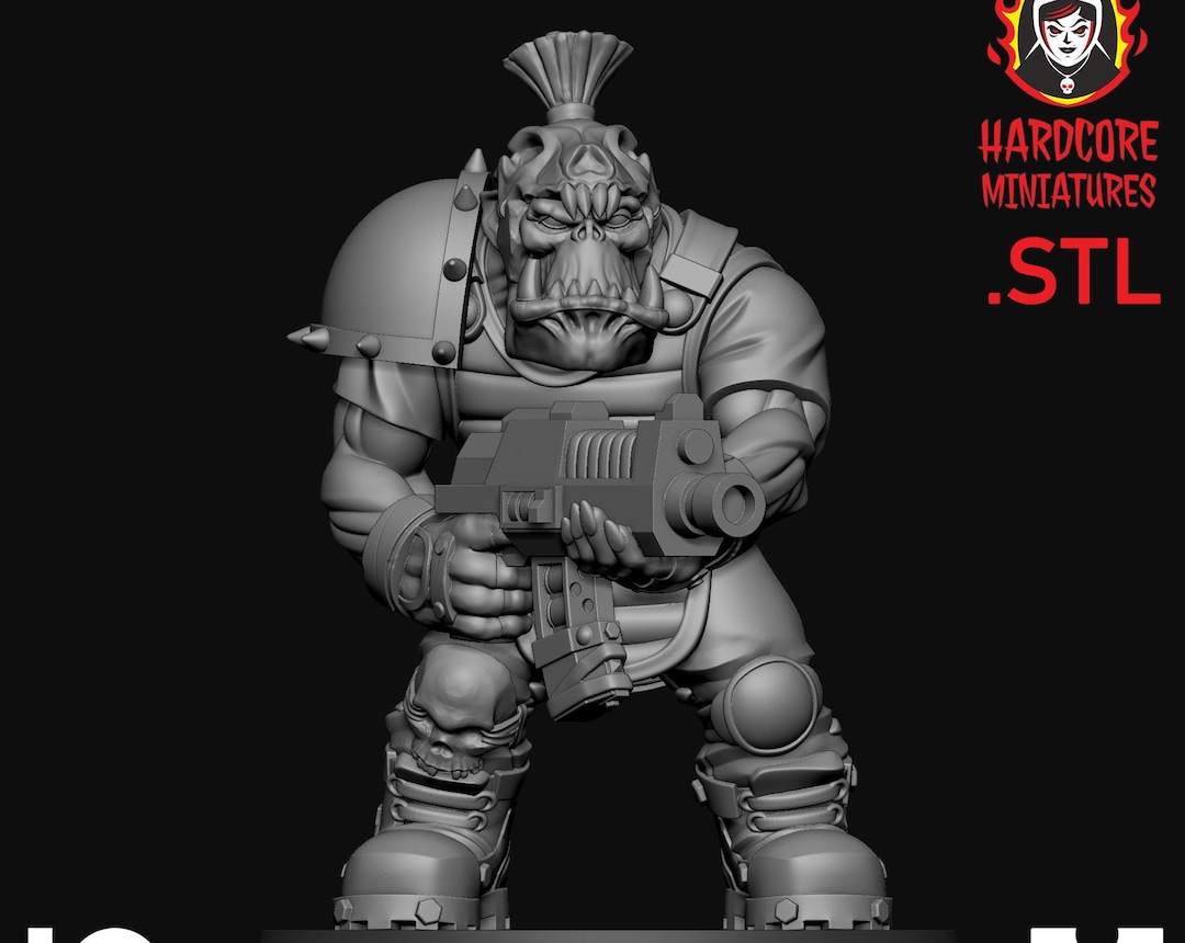 Ork Shoota Boy | Retro Space Orks | Hardcore Miniatures - Etsy
