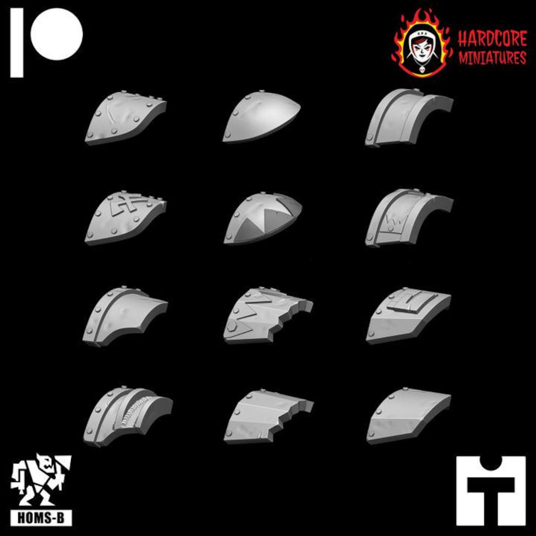 Orc Trench Raider Shoulder Pads | Hardcore Miniatures - Etsy