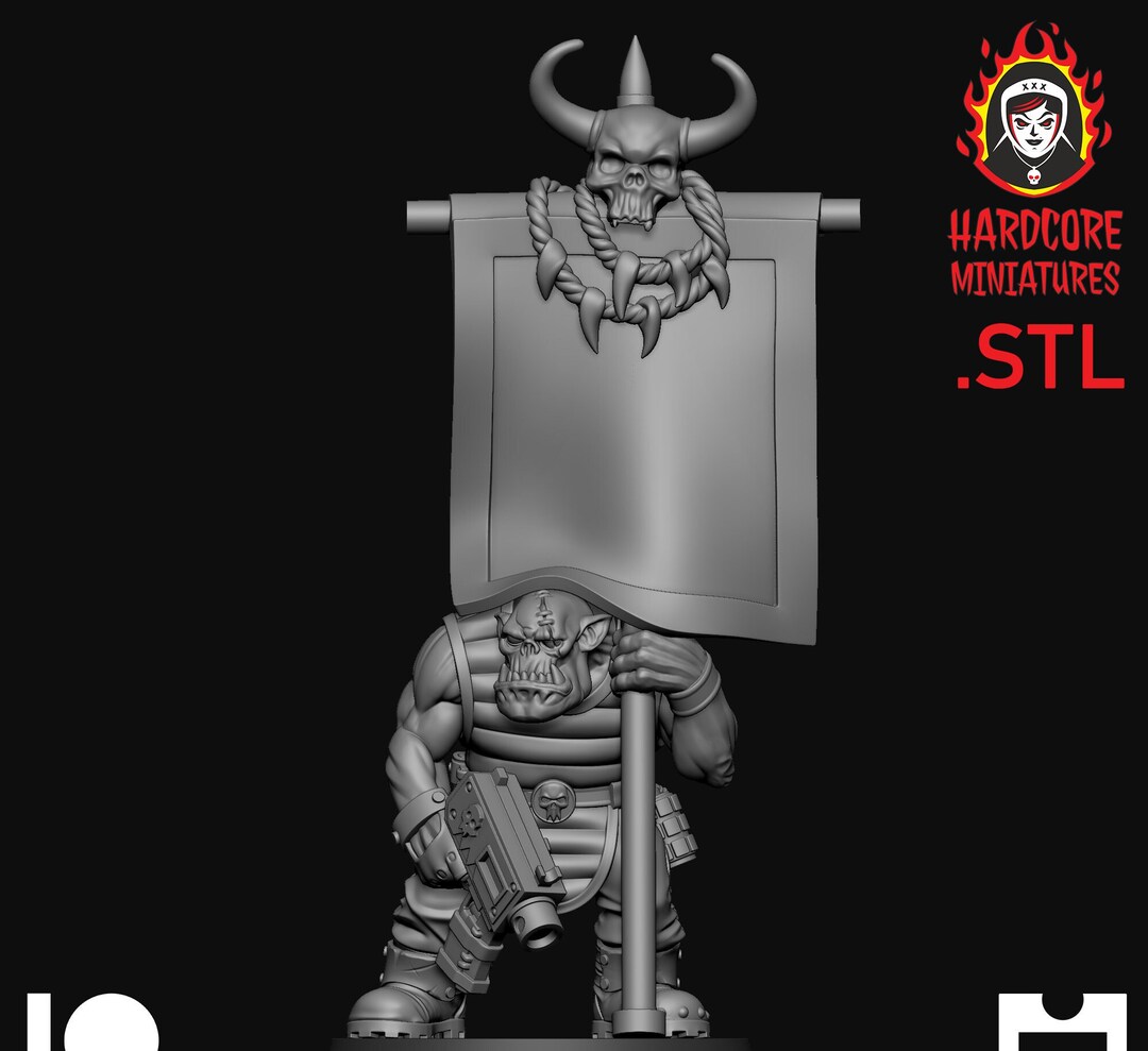 Banner Ork Boy | Retro Space Orks | Hardcore Miniatures - Etsy