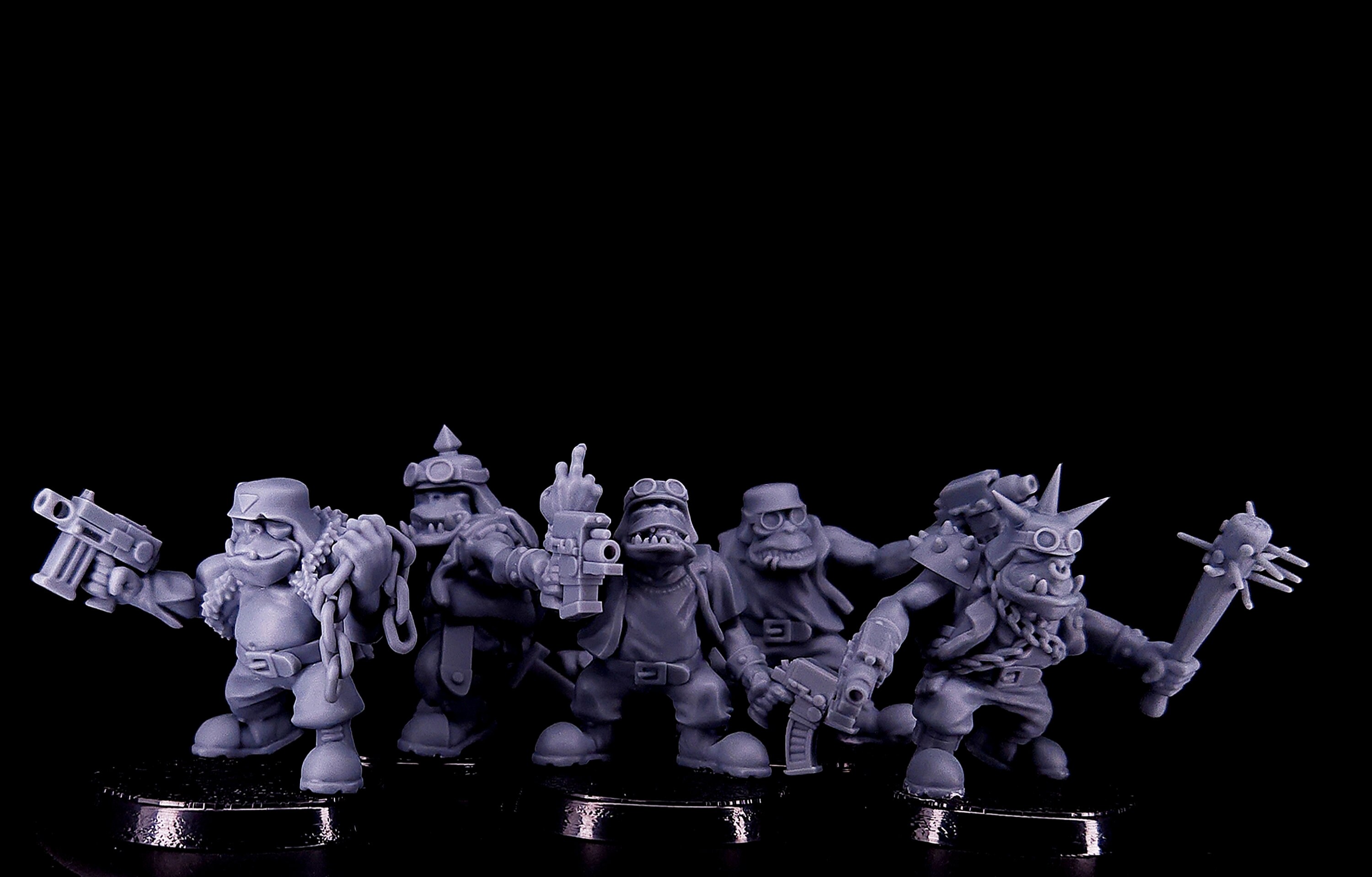 Warbiker Boyz on Foot Space Orks Trollet Miniatures - Etsy