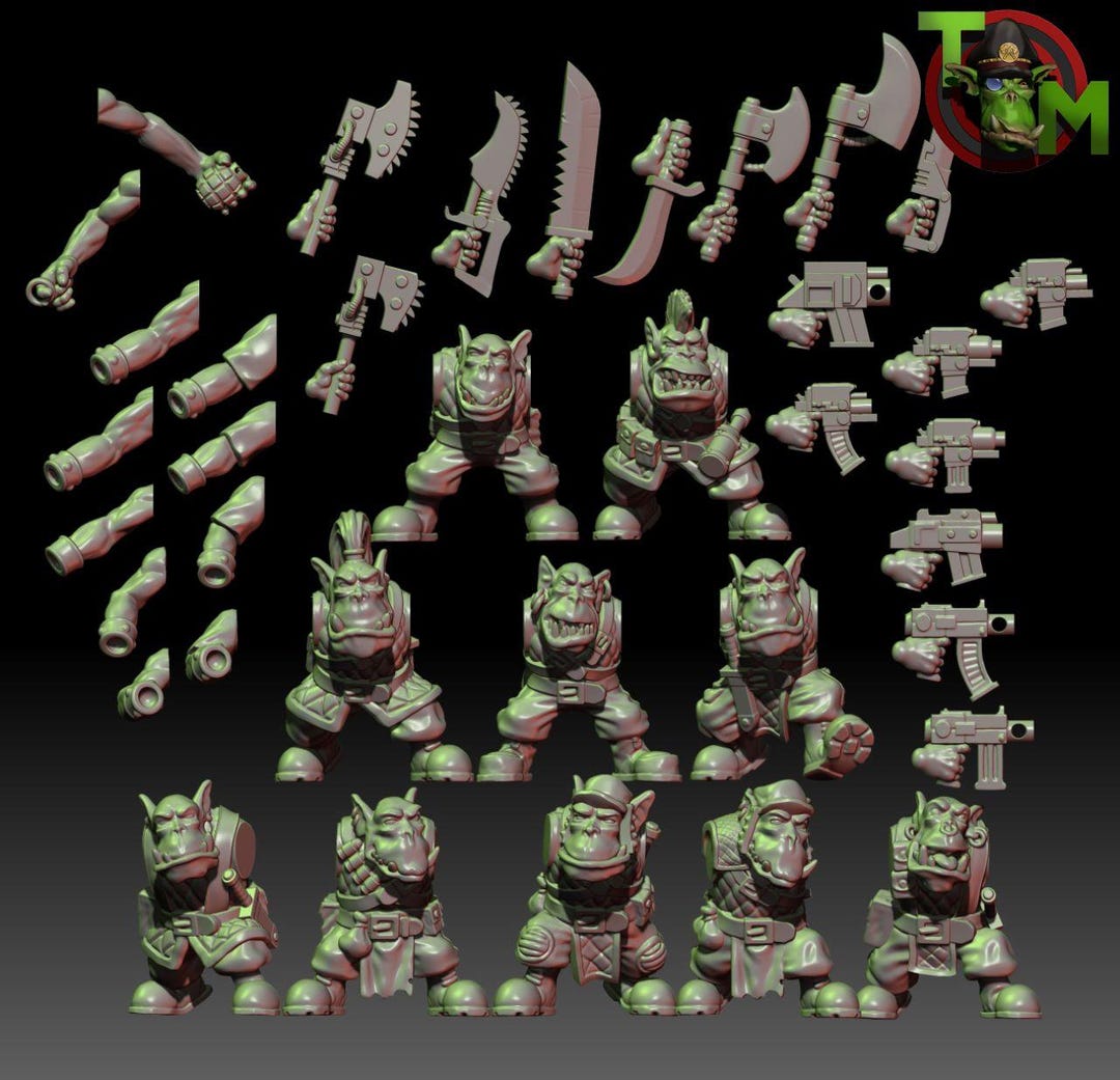 Modular Spaceorks | Multi-pose Ork Builder | @trollet_miniatures - Etsy
