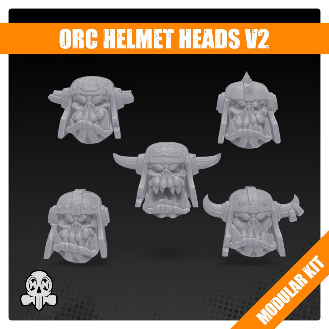 Ork Helmet Heads | Maliciousminis - Etsy