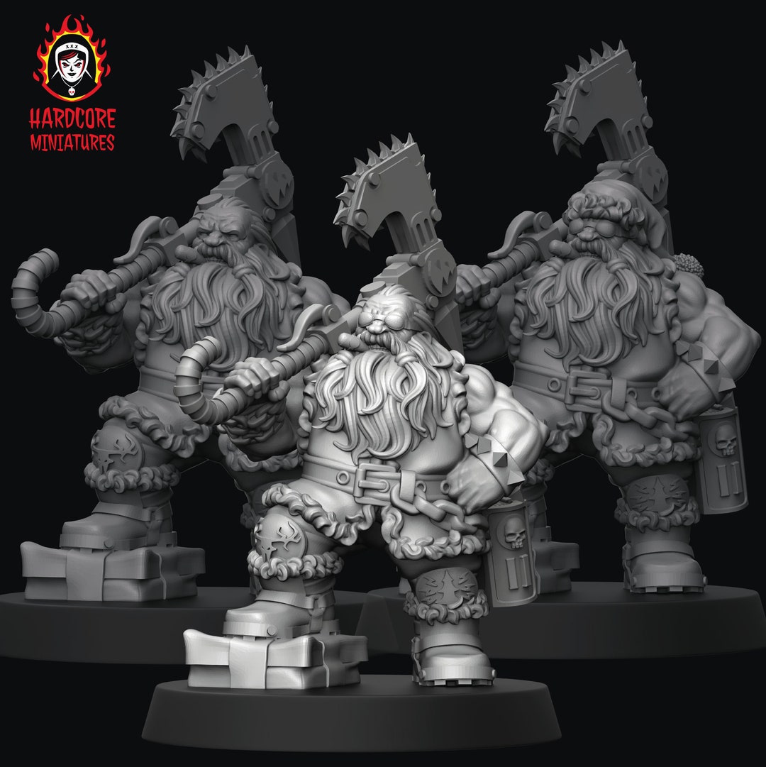 Santa Dwarf | Hardcore Miniatures - Etsy