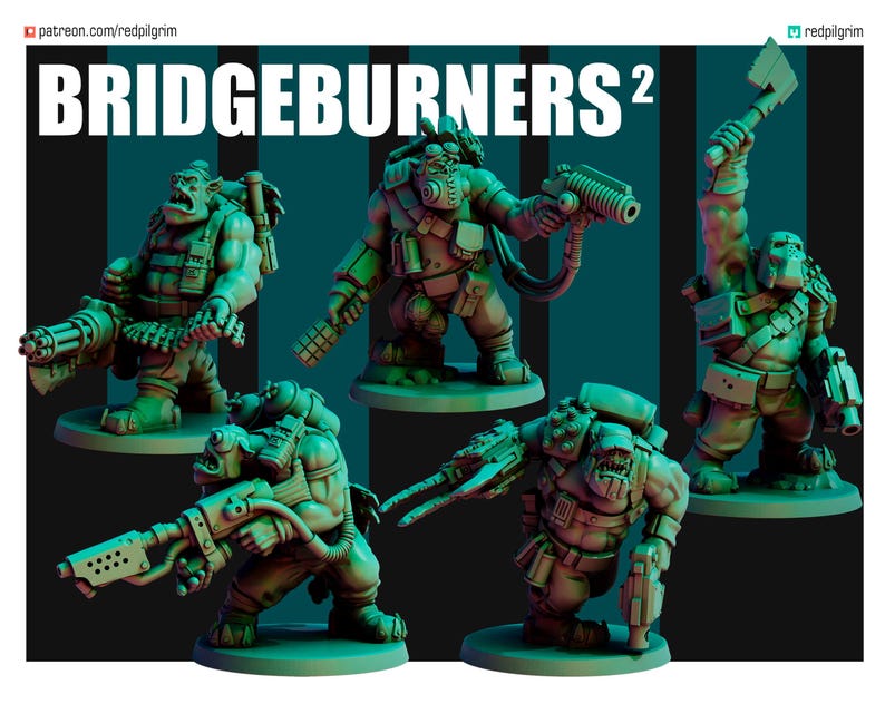 The Bridgeburners V2 | Black Ops Orcs | Red Pilgrim Miniatures - Etsy