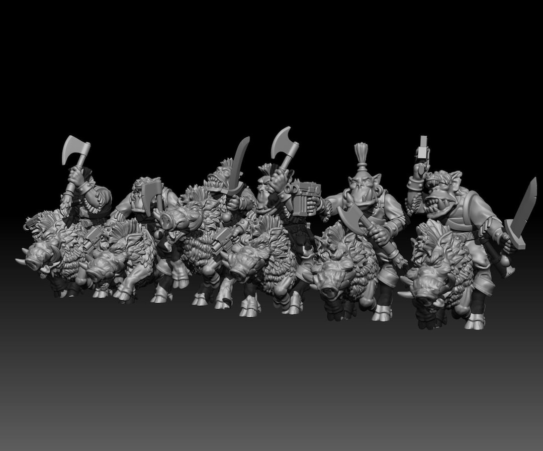 Orc Boar Riders | Space Orcs | @trollet_miniatures - Etsy