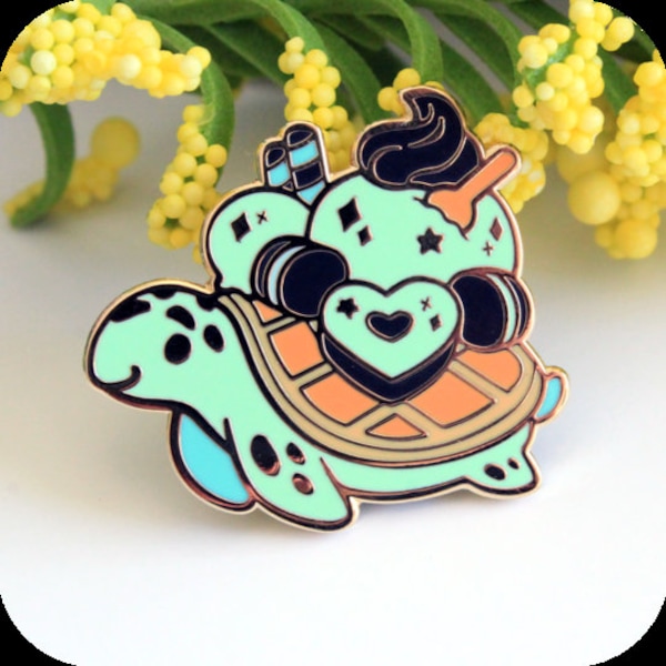 Turtle Enamel Pin - Etsy