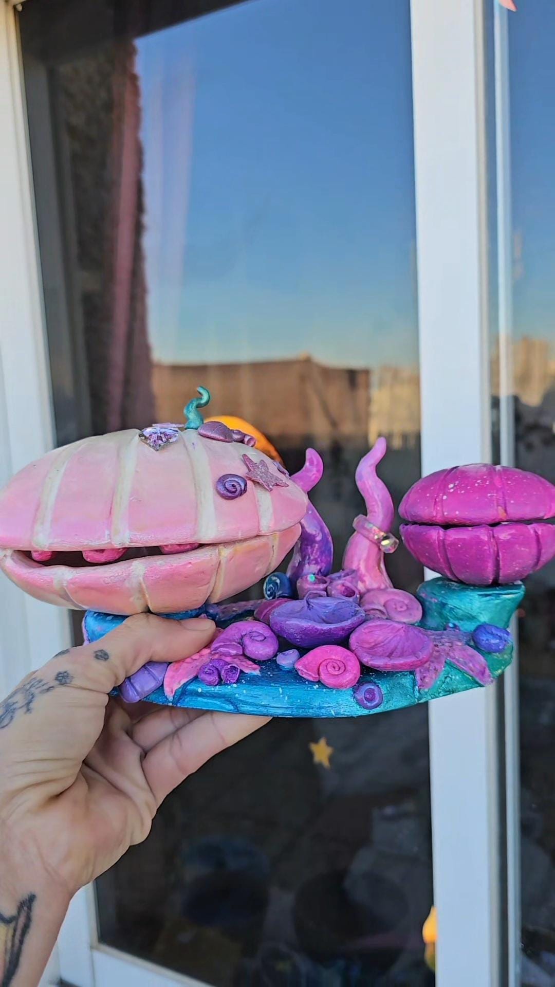 Magical Marine Sanctuary Shell and Tentacles Jewelry Box Handmade Art ...