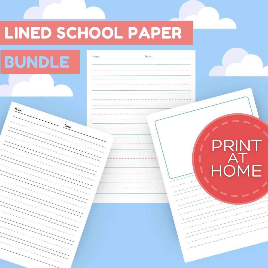 Handwriting Paper Helper | Lined School Paper for Writing and Drawing ...