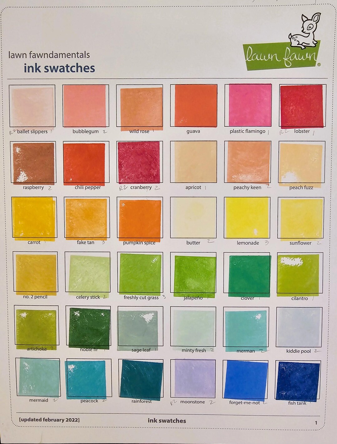 Lawn Fawn Dye Ink Pad- Blue/greens, Teals, Turquoises - Etsy