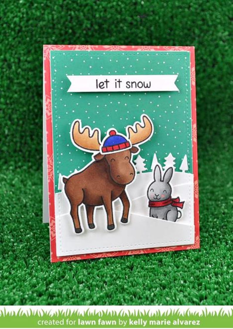 Lawn Fawn Critters in the Arctic or Toboggan Together Stamp & Die Sets ...