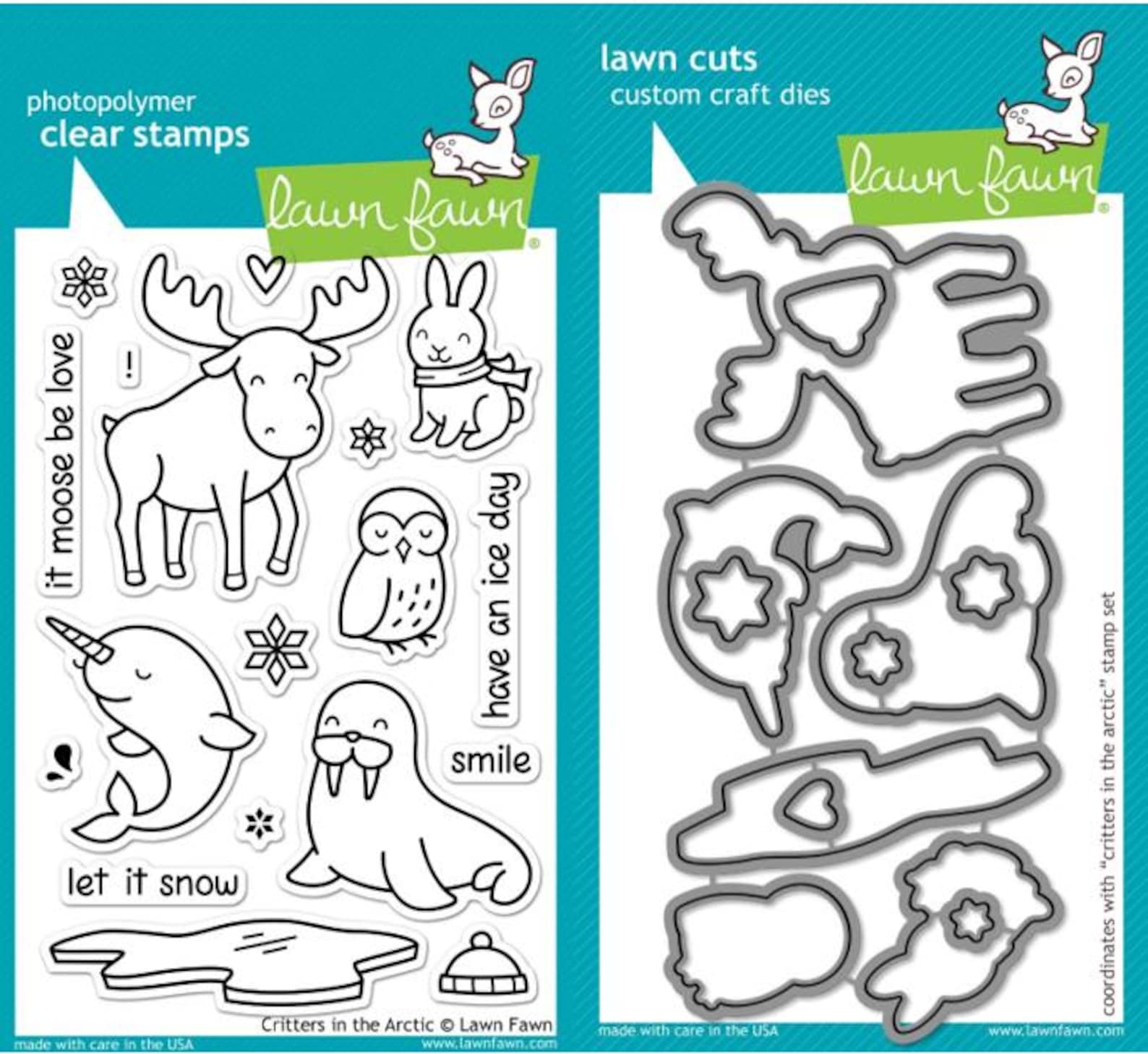 Lawn Fawn Critters in the Arctic LF 708 LF709 or Toboggan Together LF ...