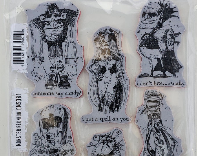 Tim Holtz Monster Reunion Rubber Stamp Set CMS381 Stampers Anonymouns ...