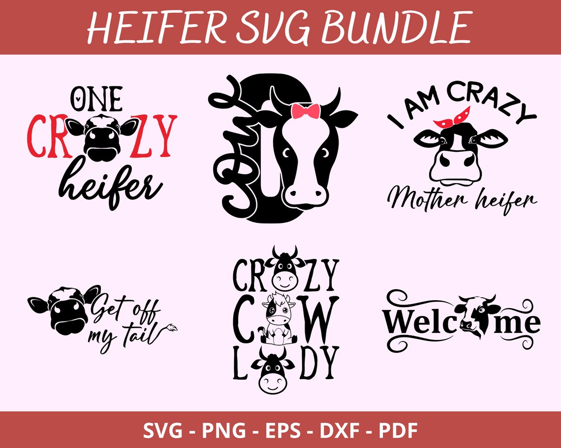 Hiefer Cow Svg Bundle Cow With Flower SVG Highland Heifer | Etsy