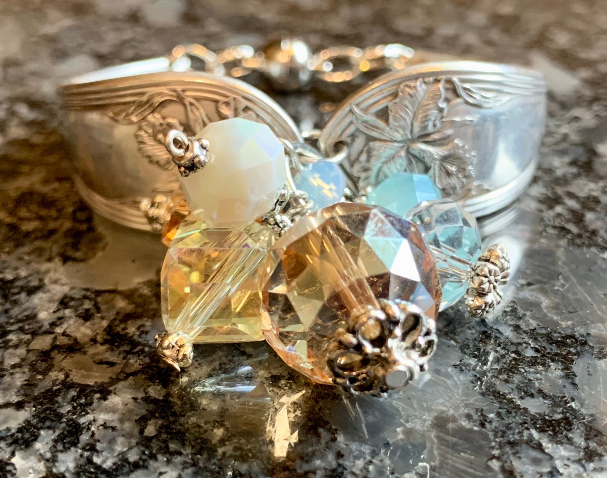 Buy Silverware Bracelet With Accent Beads Online in India - Etsy