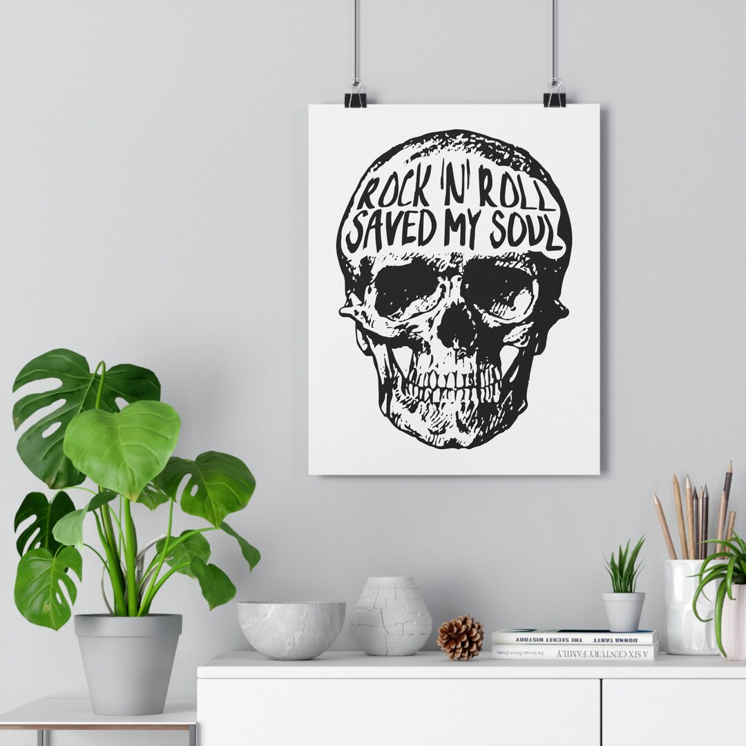 Rock & Roll Skull Poster Print - Etsy