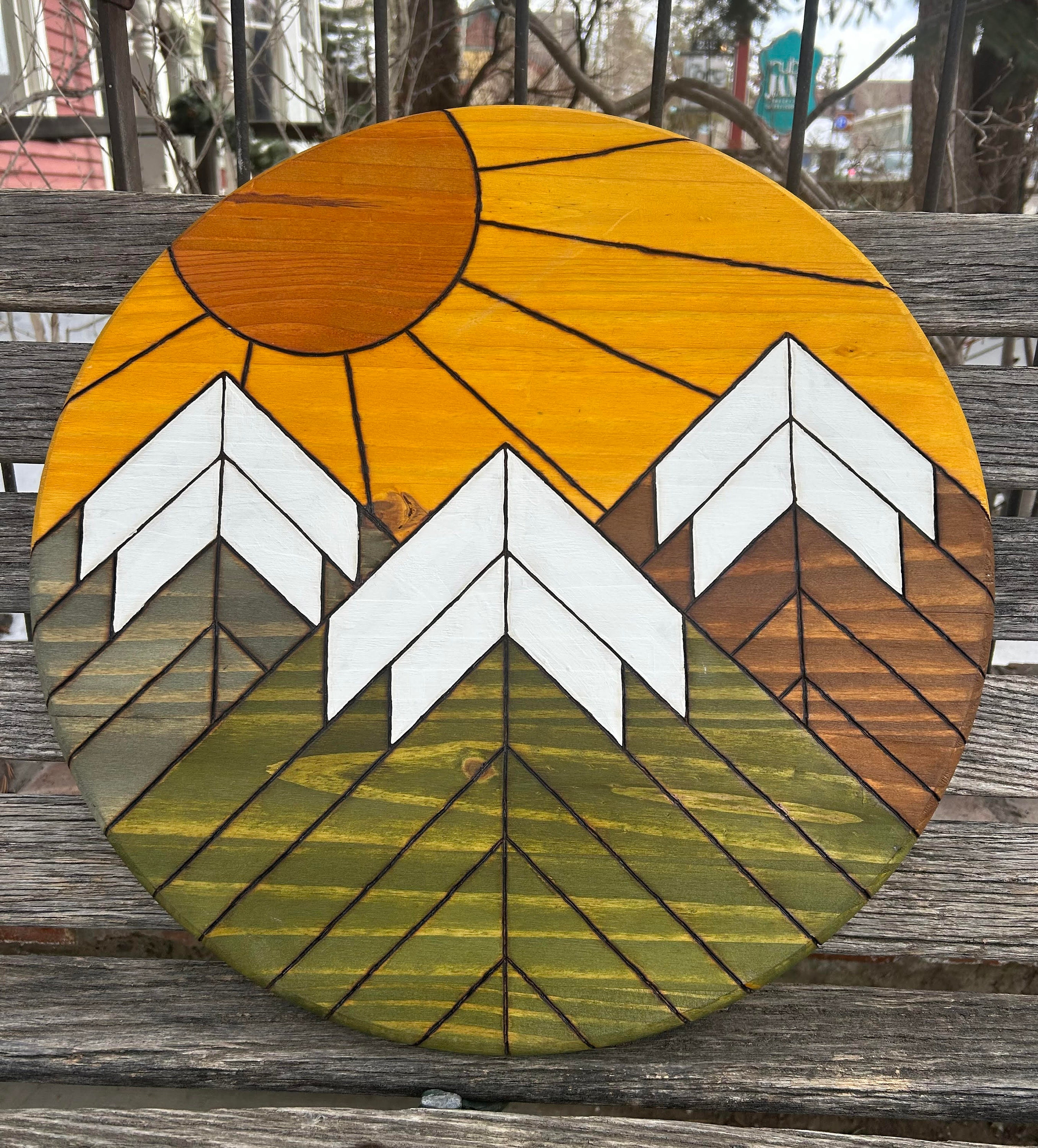 Round Hand-burned Wall Art - Etsy