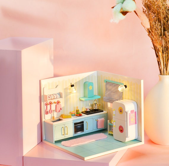 DIY Miniature Collectible DIY Dollhouse Kit With LED Lights - Etsy