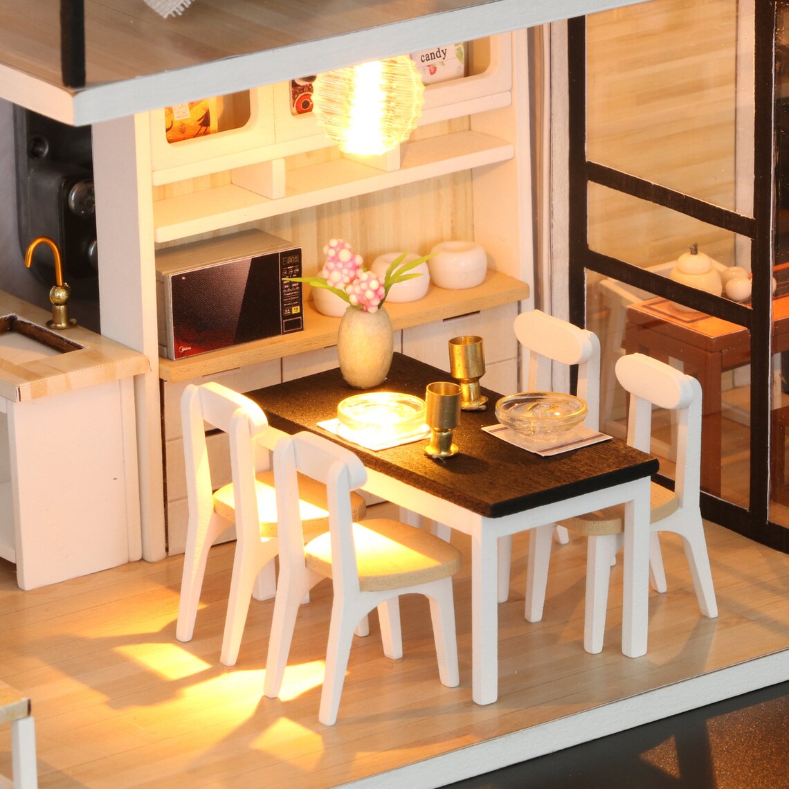 Miniature DIY Dollhouse Kit Wooden Model House DIY Craft | Etsy