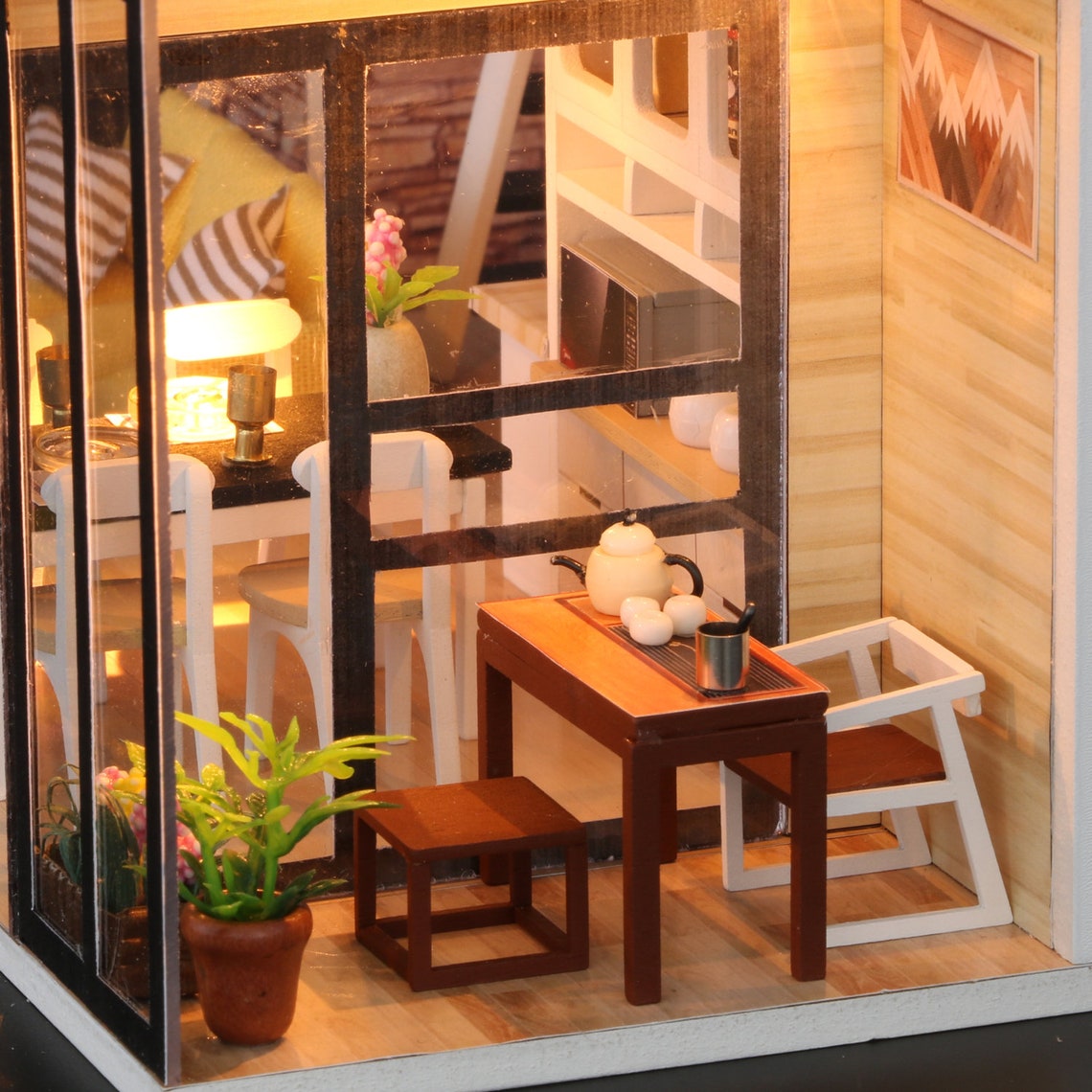 Miniature DIY Dollhouse Kit Wooden Model House DIY Craft | Etsy