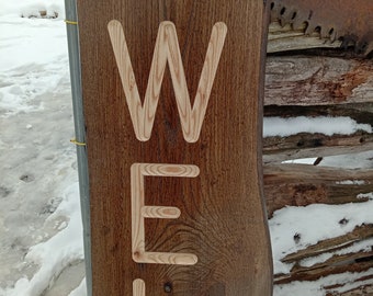 Live Edge Welcome Sign - Etsy