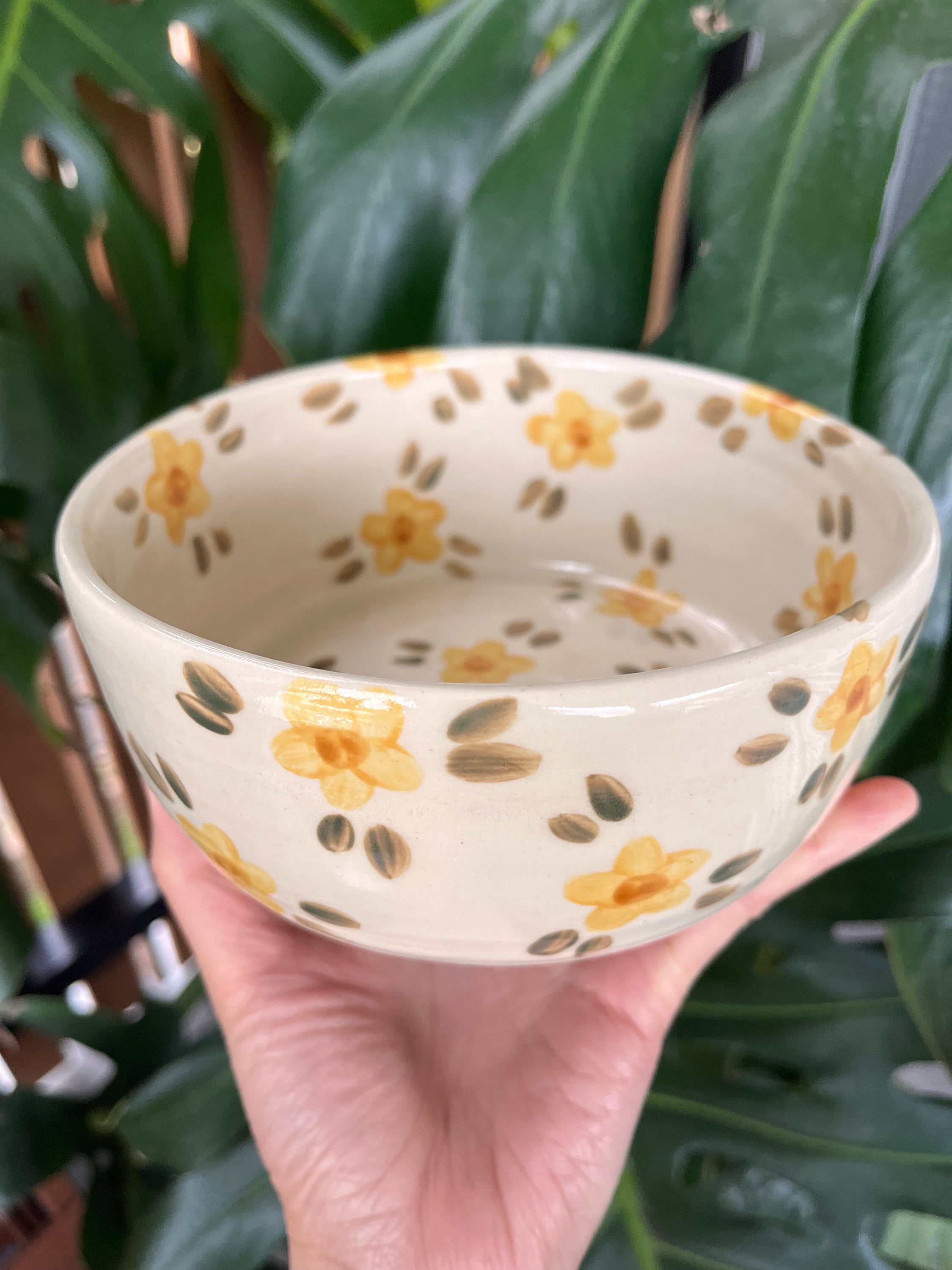 Floral Pet Bowl - Dog Bowl, Cat Dish, Wheelthrown Handmade Ceramic - Etsy