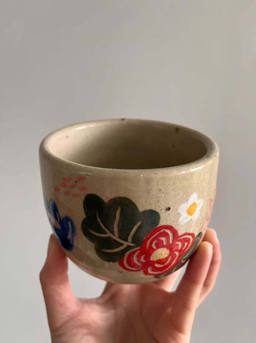 Floral Sgraffito Mug - Handpainted Handmade Ceramic Cup - Etsy