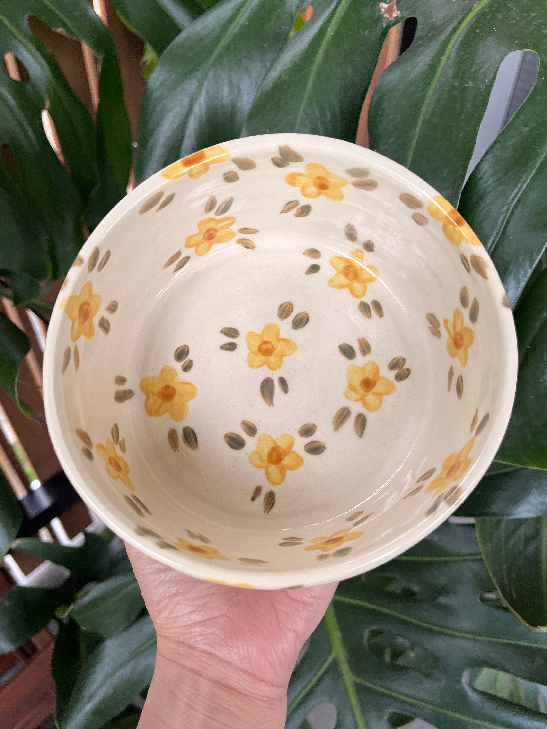 Floral Pet Bowl - Dog Bowl, Cat Dish, Wheelthrown Handmade Ceramic - Etsy