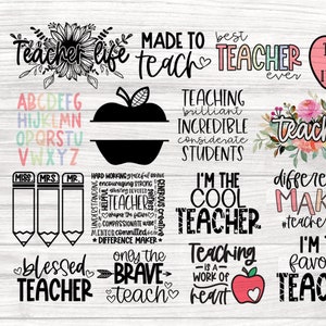 Teacher Svg Bundle,teacher Svg, School Svg, Teacher Gift Svg, Back to ...