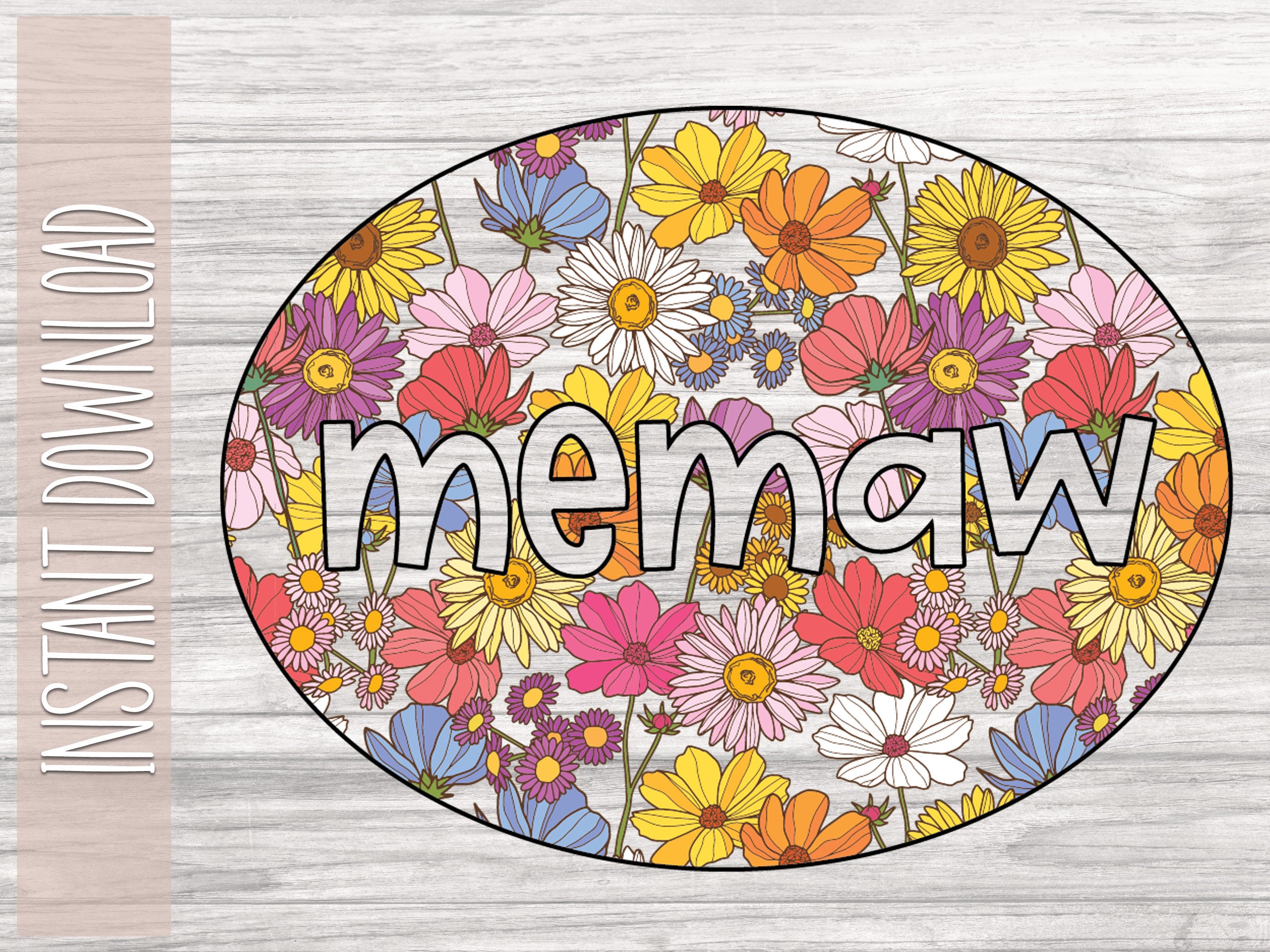 Memaw Floral PNG | Memaw Sublimation | Memaw Life | Mom PNG | Floral ...