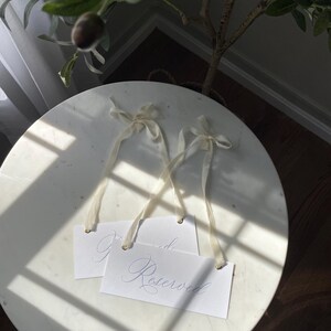 Letterpress Reserved Sign for Wedding or Special Event - Blue - Ribbon ...