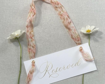 Letterpress Reserved Sign for Wedding or Special Event Ribbon Not ...