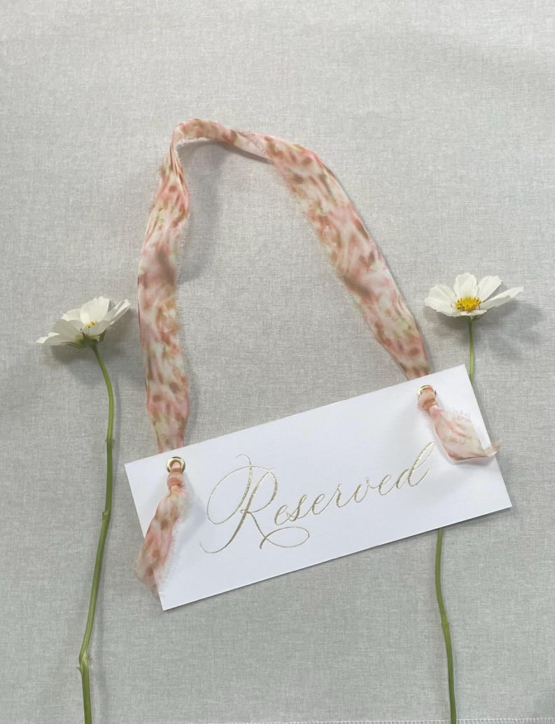 Gold Foil Reserved Sign for Wedding or Special Event - Ribbon Not ...
