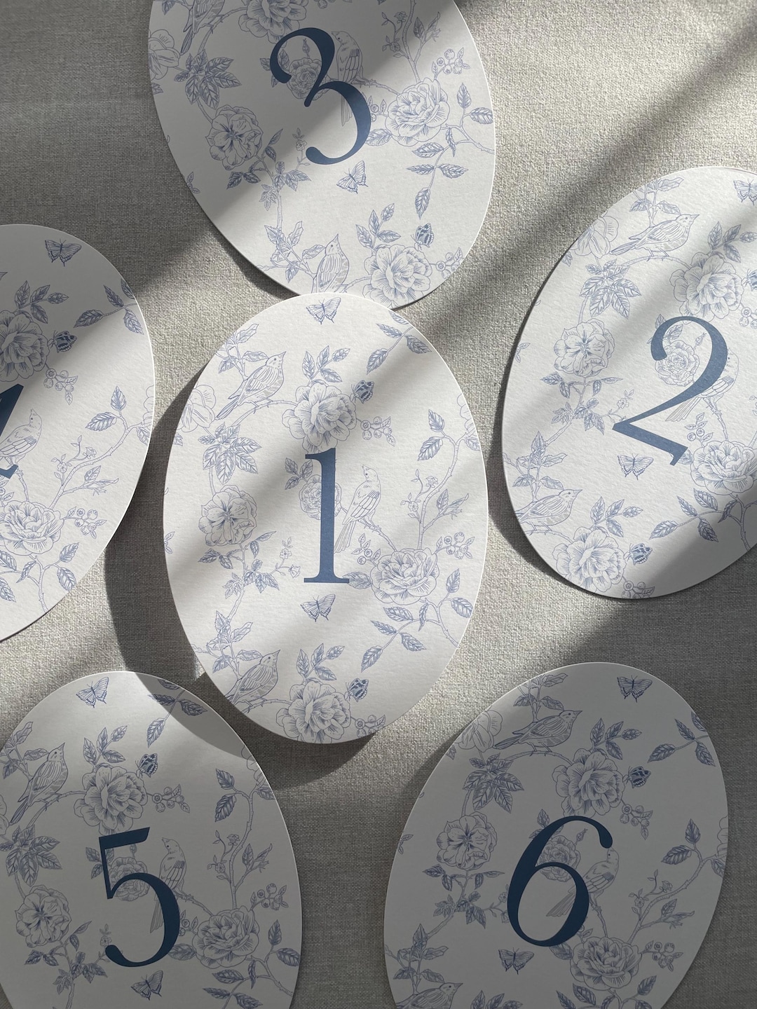 Blue Toile Table Numbers: Wedding, Special Event Decor - Etsy