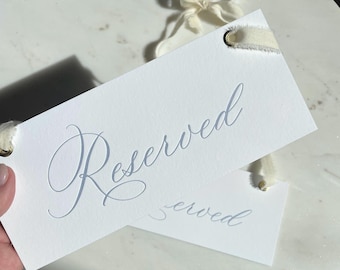 Letterpress Reserved Sign for Wedding or Special Event Ribbon Not ...