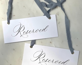 Gold Foil Reserved Sign for Wedding or Special Event - Ribbon Not ...