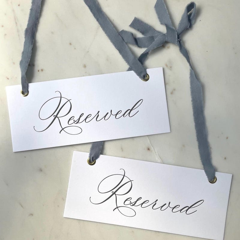Wedding Ceremony Reserved Seating Signs - Etsy