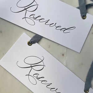 Letterpress Reserved Sign for Wedding or Special Event - Ribbon Not ...