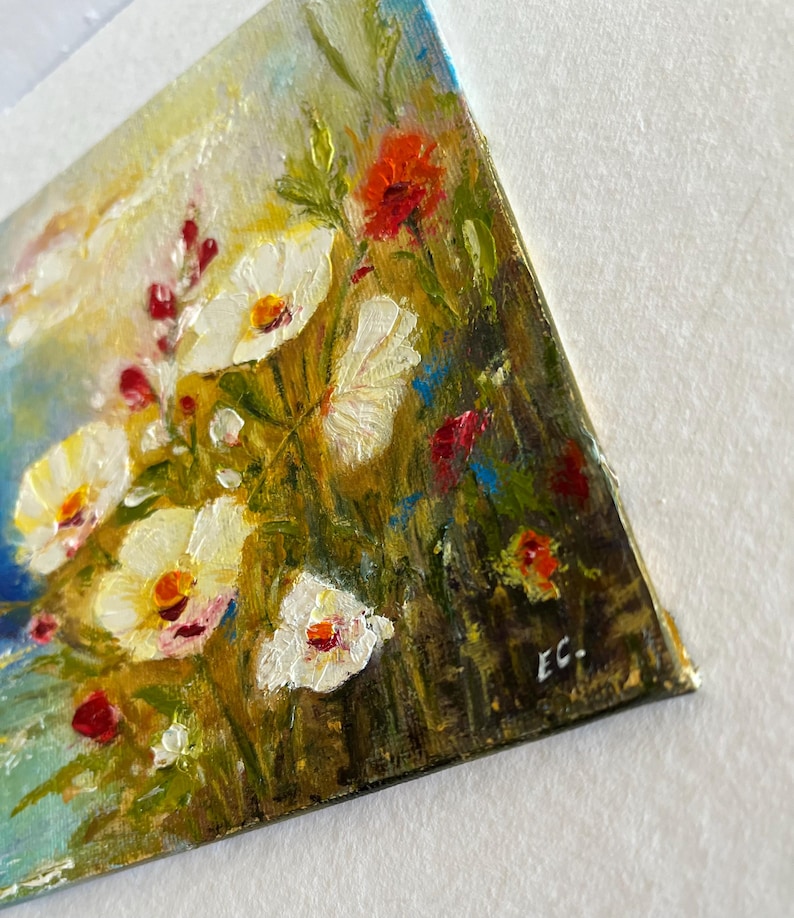Small Abstract Original Oil Painting nature1 Miniature on Canvas Board ...