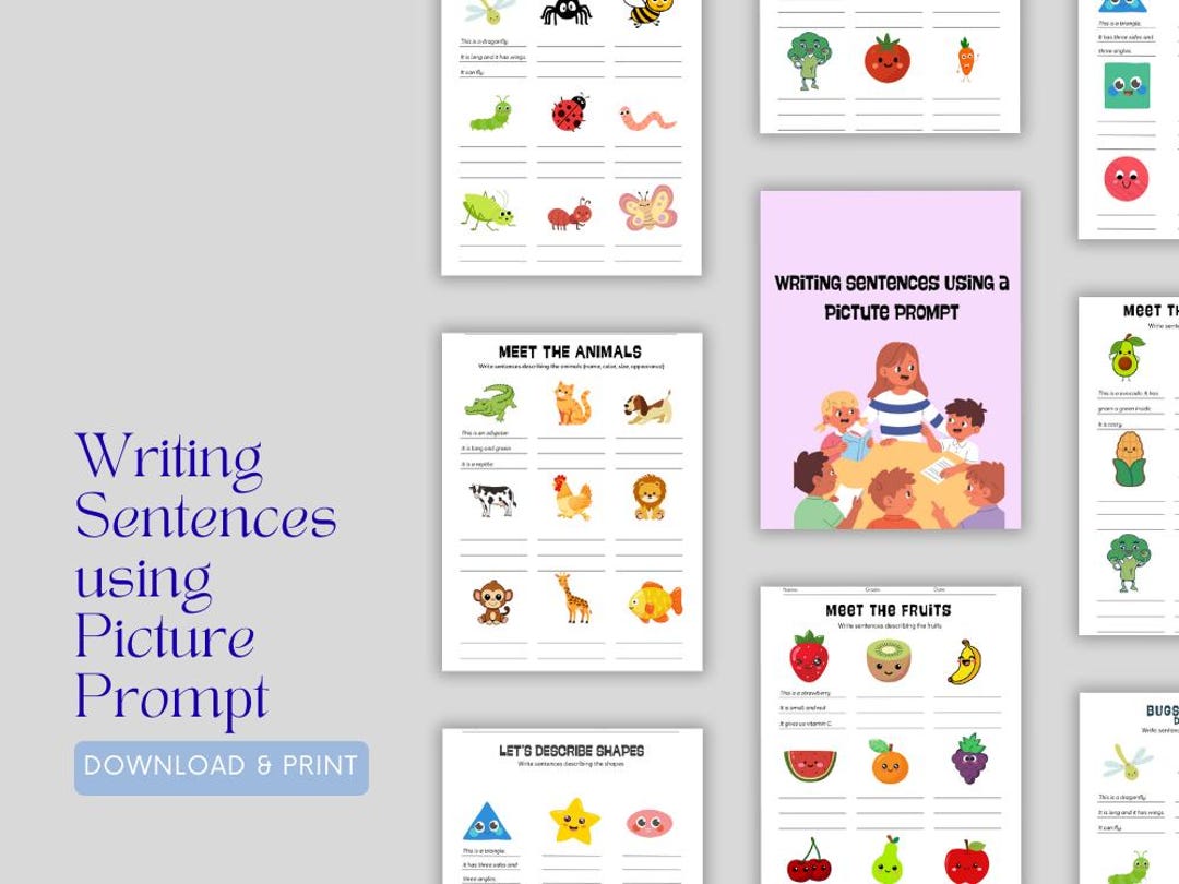 Printable Sentence Writing Prompts PDF | Picture Prompts for Kids ...