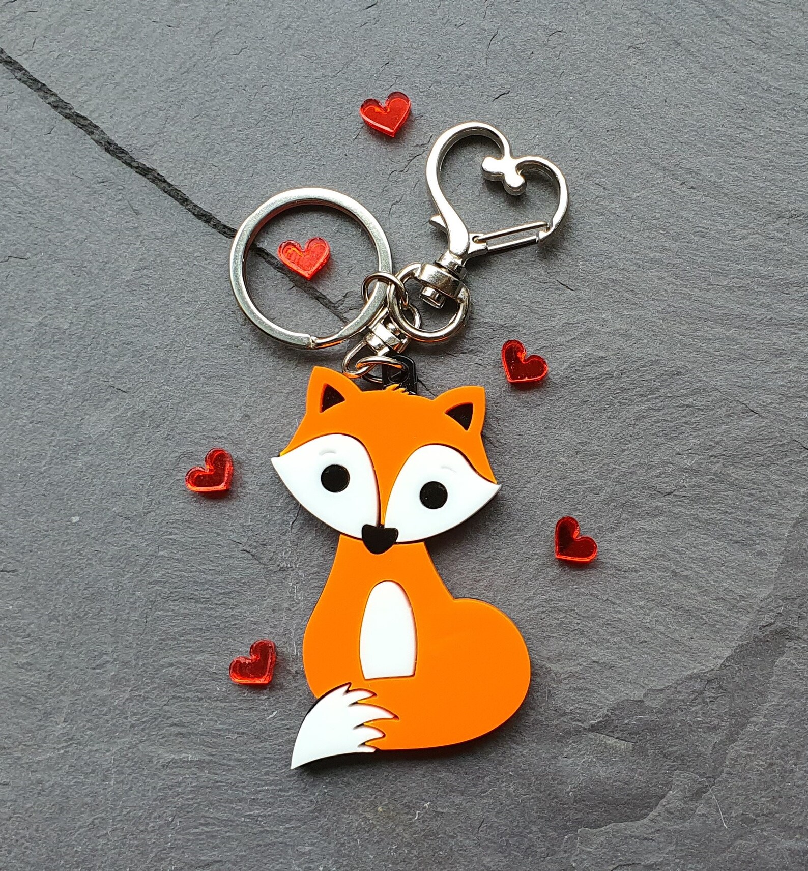 Cute Laser Cut Acrylic Fox Keyring Fox Keychain Fox Bag | Etsy