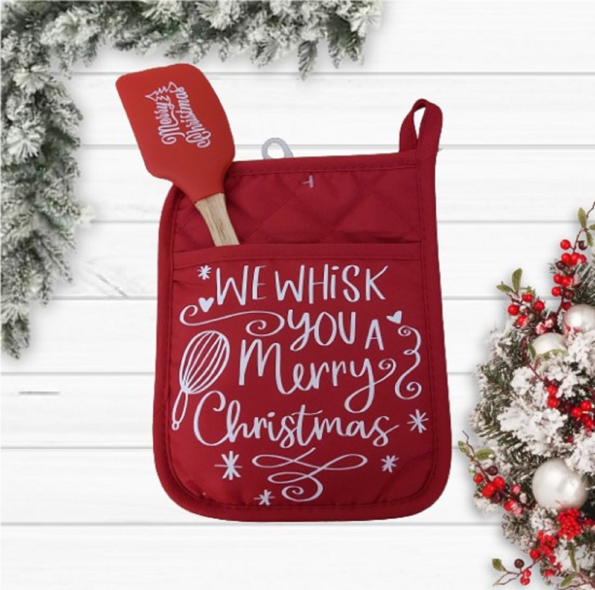 Christmas Oven Mitt Gift Set, Potholder and Spatula - Etsy